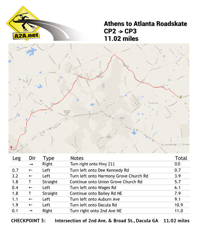 Athens-to-Atlanta Road Skate 2015 Maps