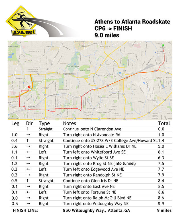Athens-to-Atlanta Road Skate 2015 Maps